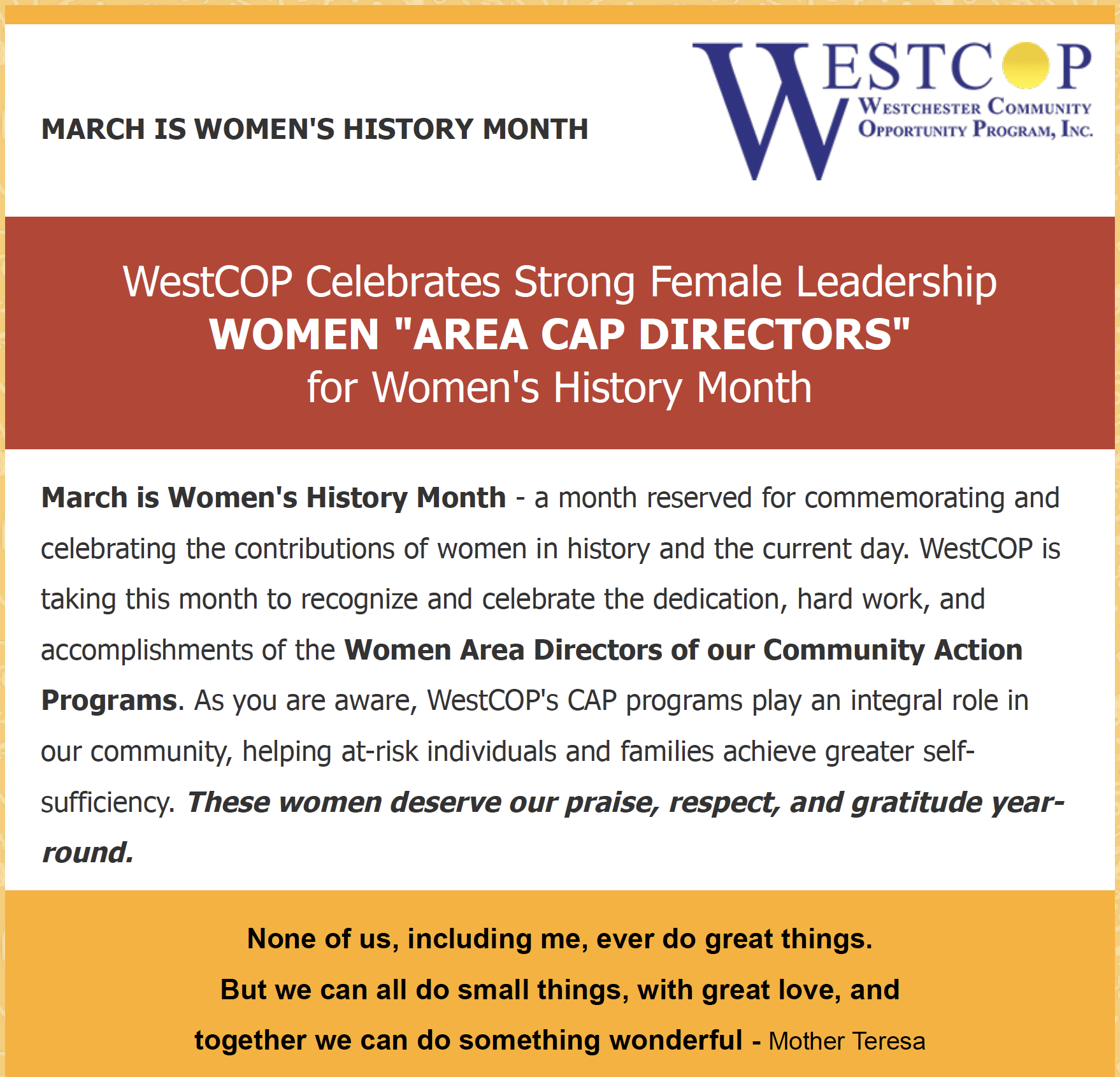 Celebrating our Women CAP Directors for Women's History Month